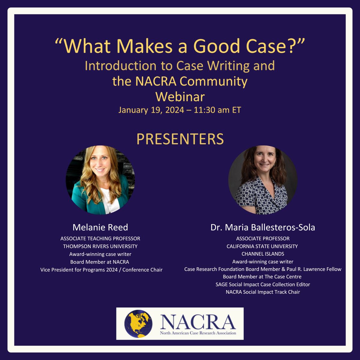 What Makes a Good Case? NACRA Webinar 1/19/2024 - North American Case ...